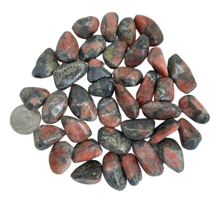 Triplite Wagnerite Pyrite Tumbled Stone - A Grade | New Moon Beginnings