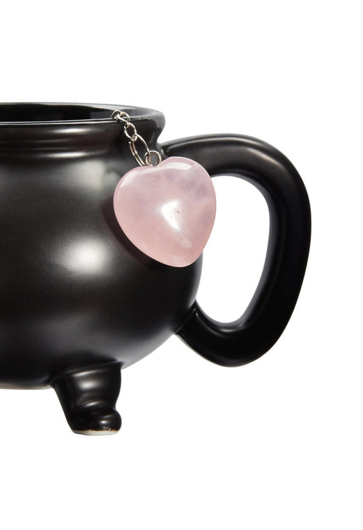 Heart Shaped Rose Quartz Crystal Tea Infuser | New Moon Beginnings