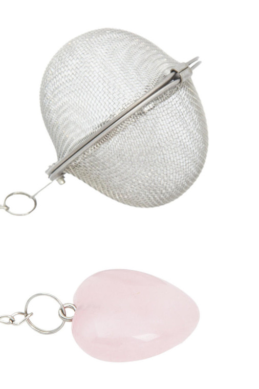 Heart Shaped Rose Quartz Crystal Tea Infuser | New Moon Beginnings