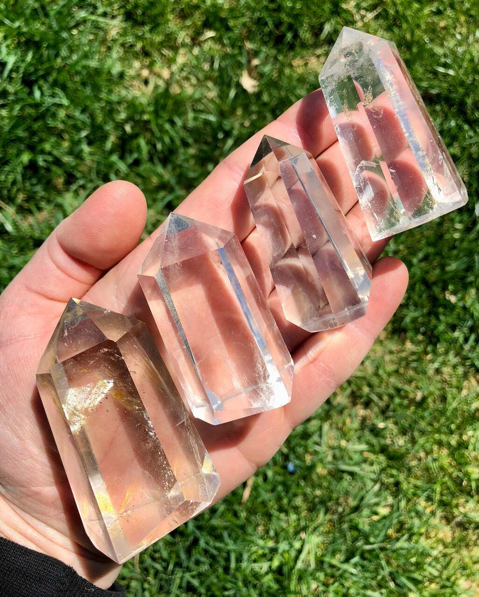 Clear Quartz Point with Root - Partially Polished Crystal | New Moon ...