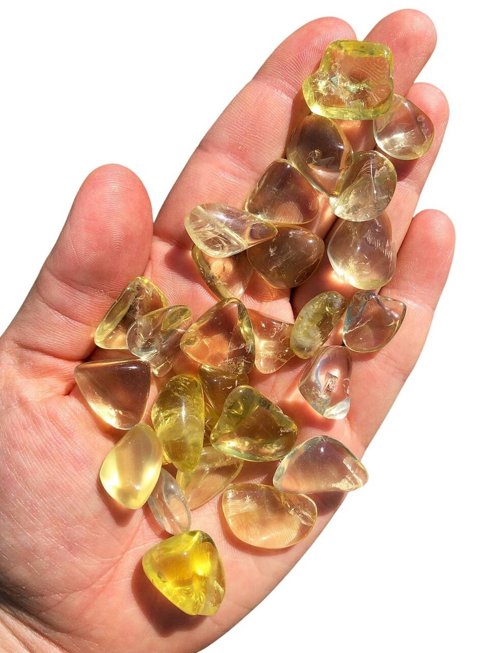 Tumbled Lemon Quartz - Lemon Quartz Tumbled Stone | New Moon Beginnings