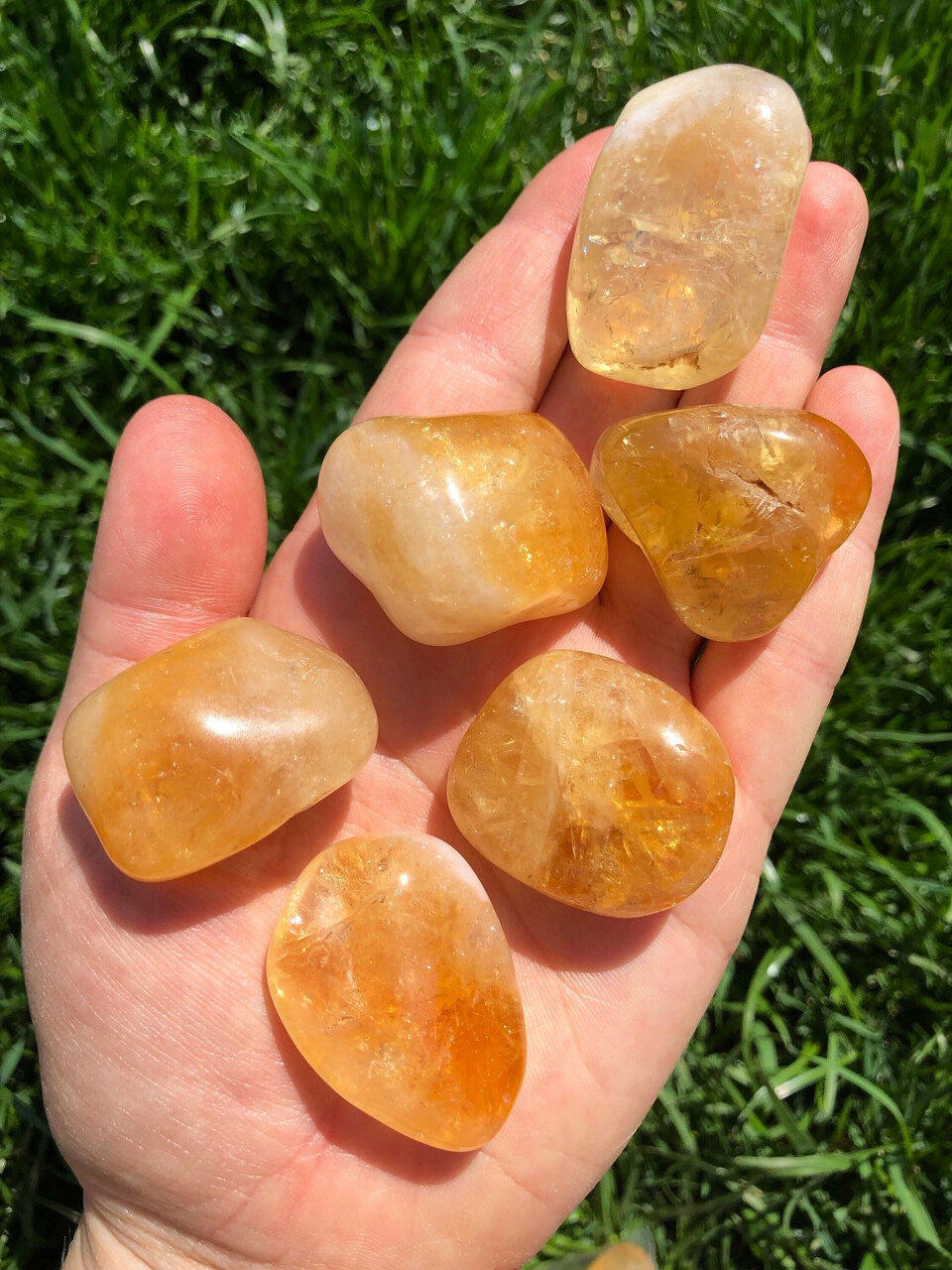 Tumbled Treated Citrine heated amethyst New Moon Beginnings