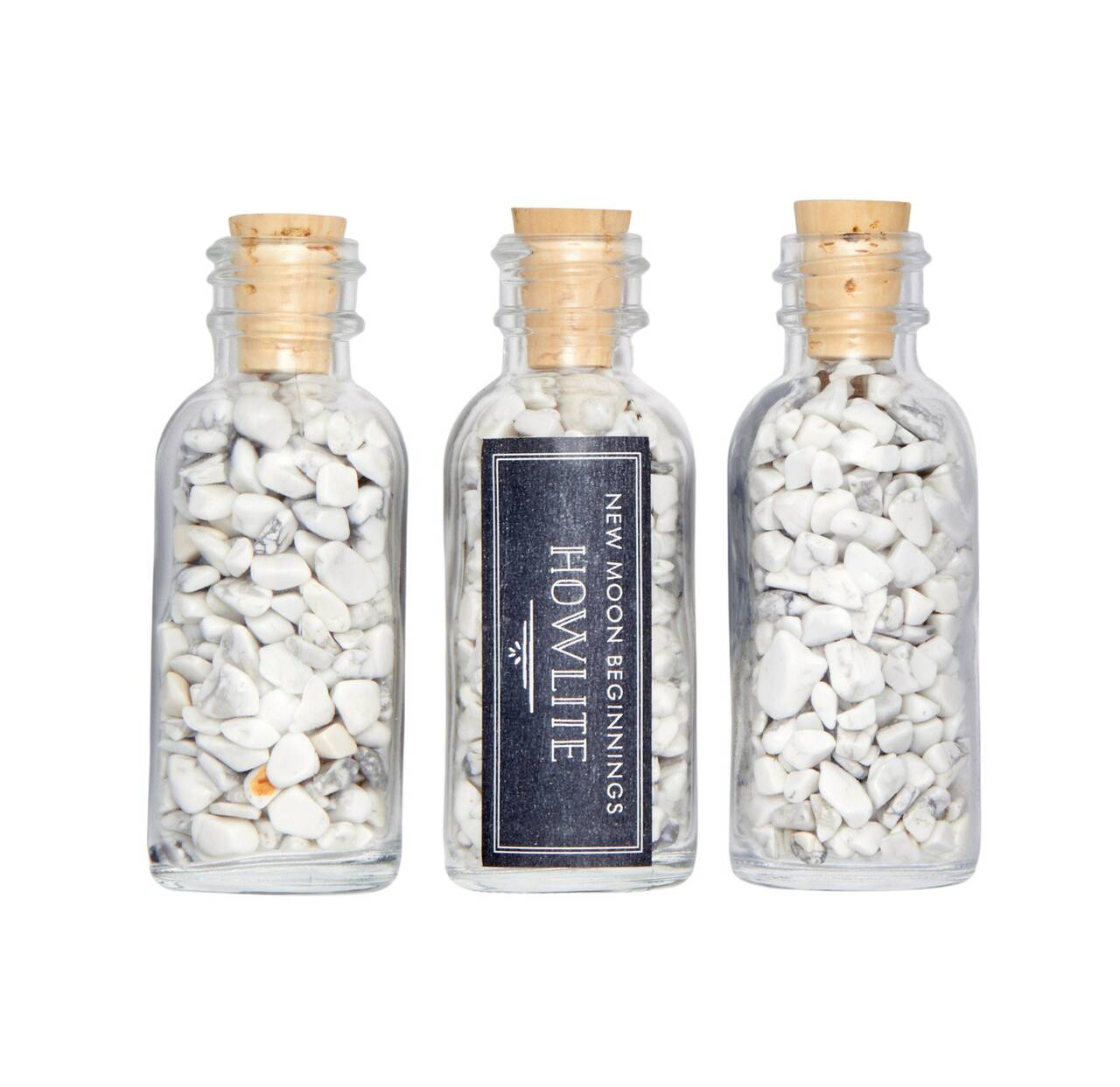 White Howlite Crystal Chips Bottle | New Moon Beginnings