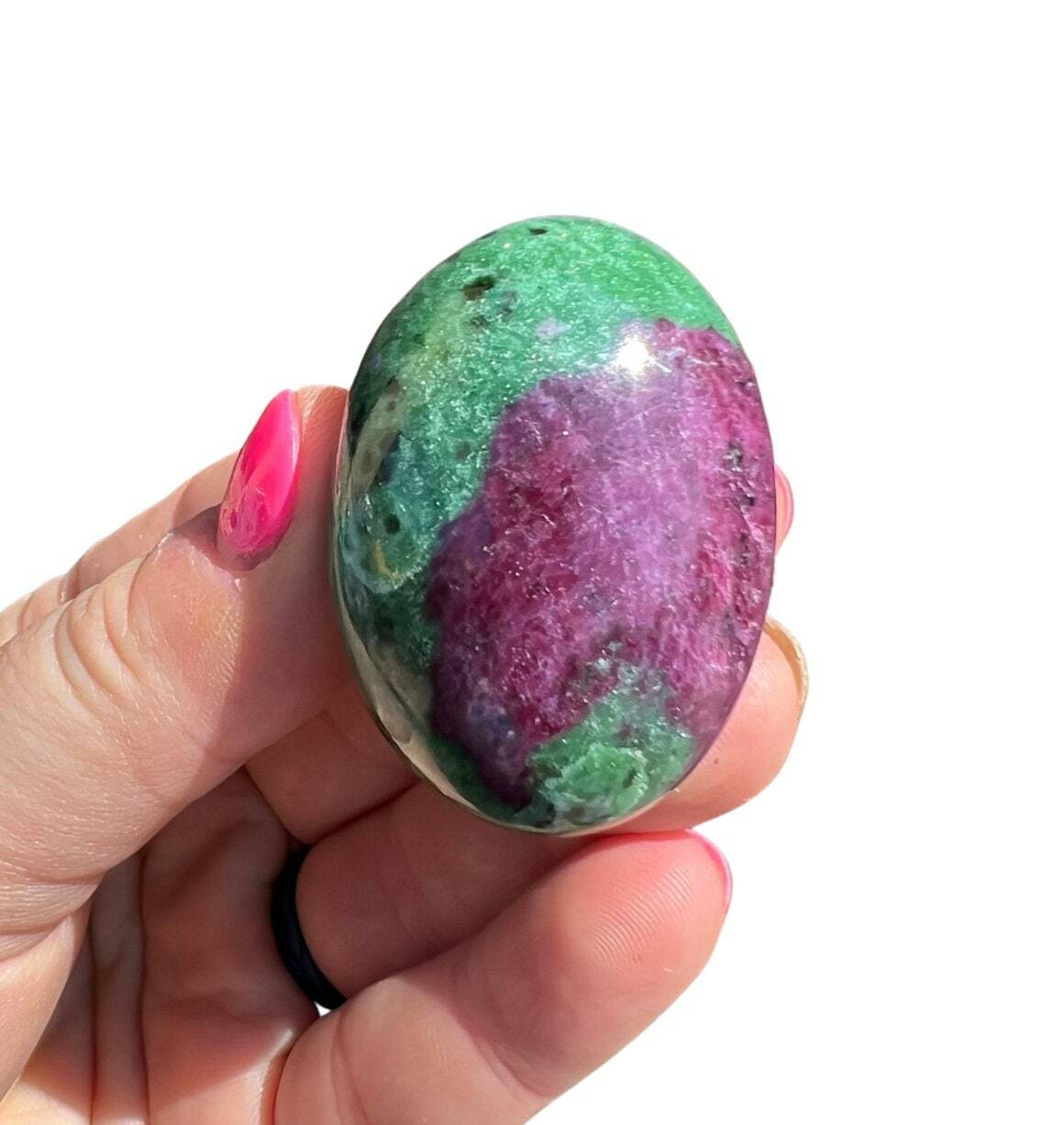Ruby Zoisite Palm Stone | New Moon Beginnings