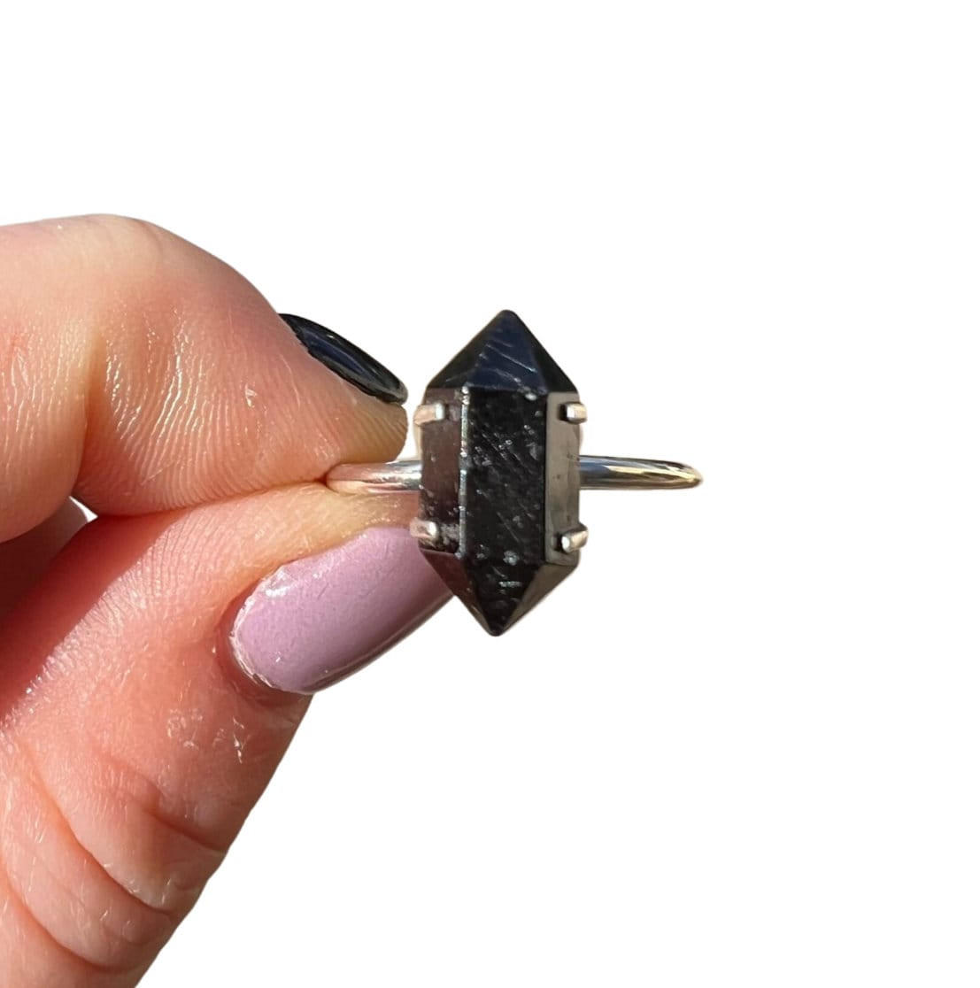 black tourmaline stone ring