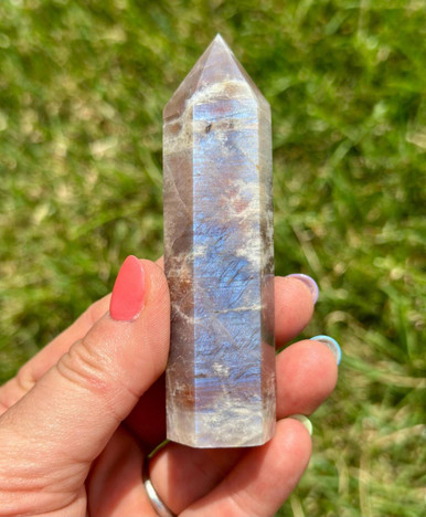 Yin Yang Moonstone Point (Sunstone & Moonstone) - New Moon Beginnings ...