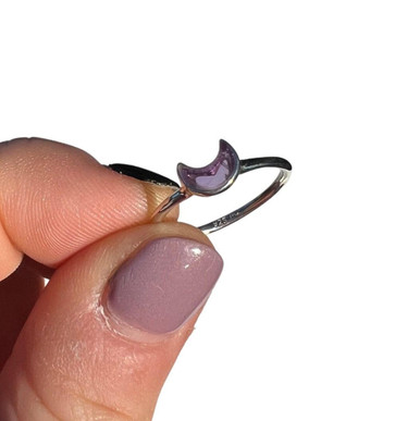 Amethyst Moon Ring in Sterling Silver | New Moon Beginnings