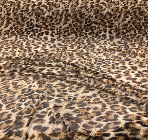 Power Net Stretch Mesh Nylon Spandex Sheer Printed Cheetah Golden Brown ...
