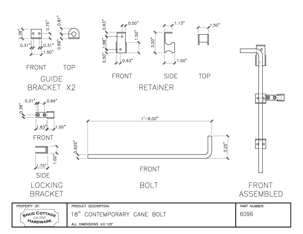 Stainless Steel Cane Bolt, Double Gate Cane Bolt With Padlock