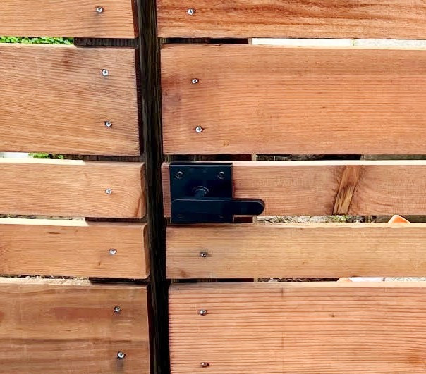 SS & Aluminum Two-Sided Spring-Loaded Satin Black Finish Oval Gate Latch