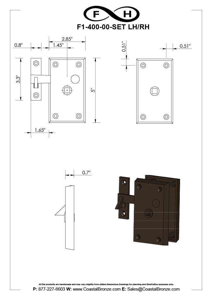 Espresso Dark Bronze Contemporary Lever Case Latch (Build Your Own ...