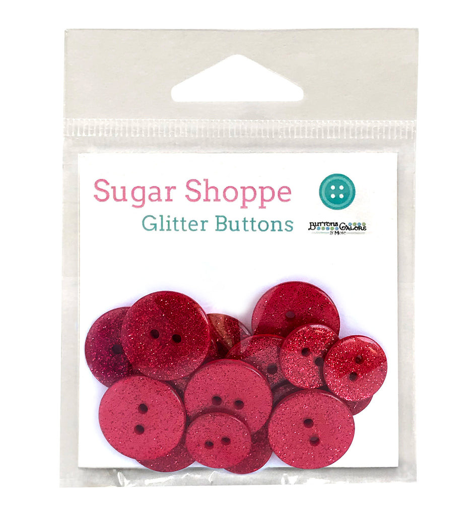 Ruby Slippers Glitter Buttons