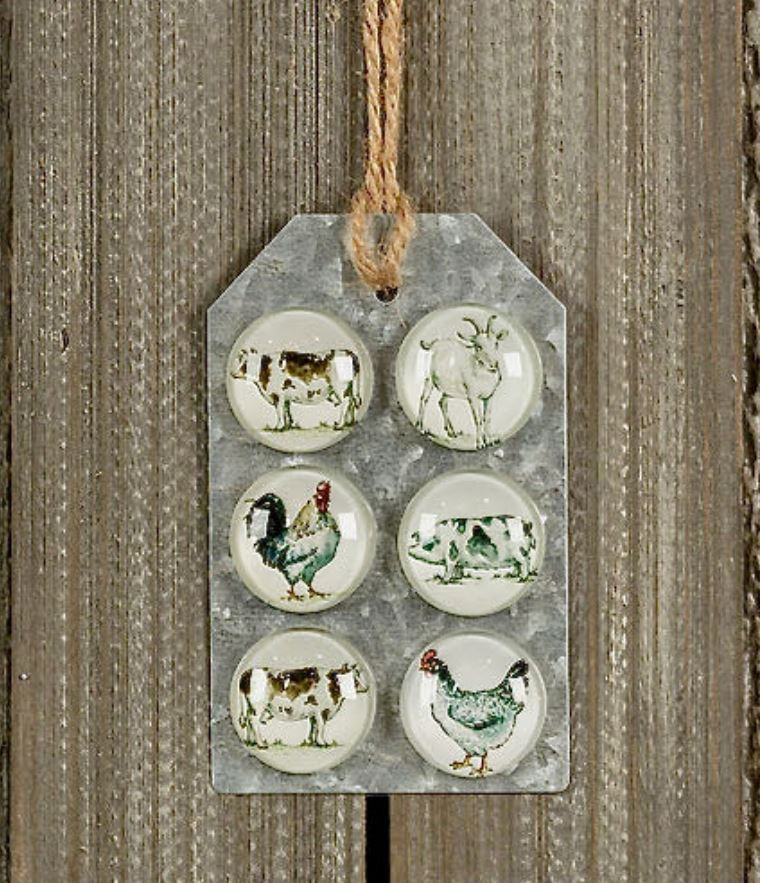 Set of 6, Farm Animal Magnets. Great for Needle Minders!