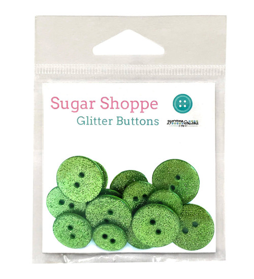 Granny Smith Glitter Buttons