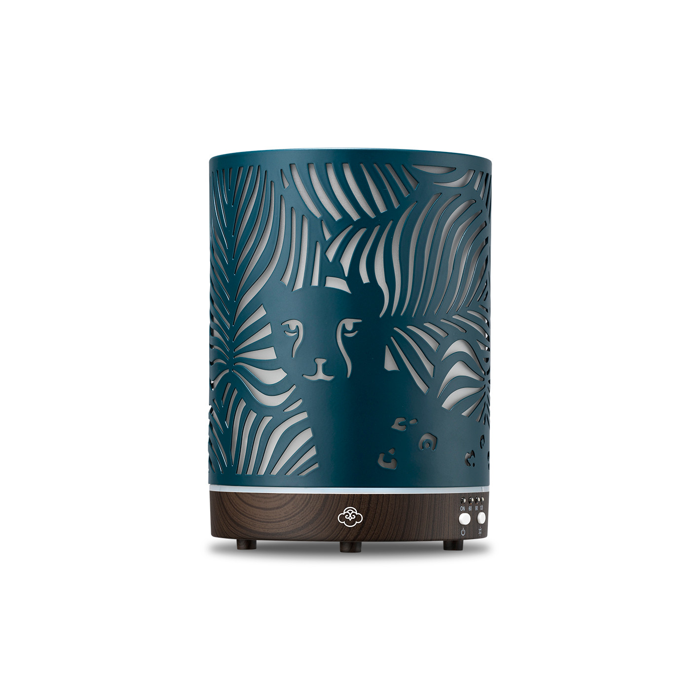 Botanical Indigo 125 Metal Ultrasonic Diffuser Dark Wood Base