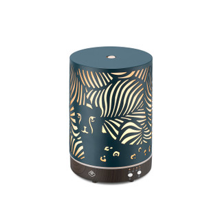 Botanical Indigo 125 Metal Ultrasonic Diffuser Dark Wood Base