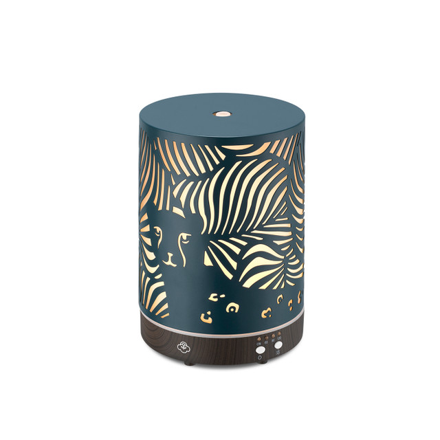 Botanical Indigo 125 Metal Ultrasonic Diffuser Dark Wood Base