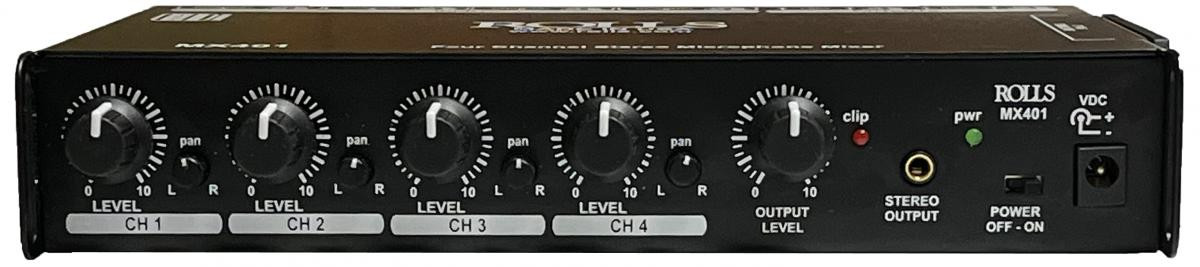 MX401 Four Channel XLR Stereo Mic or Line Mixer