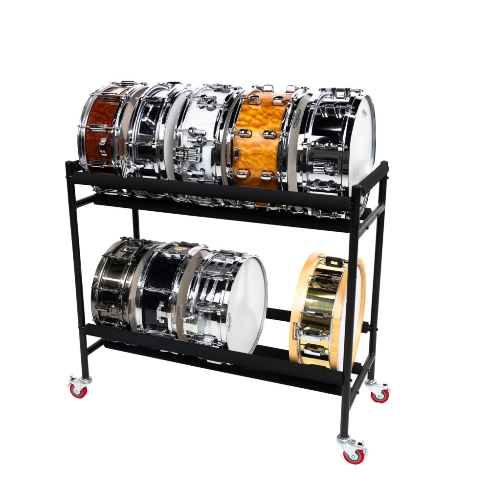 Two-Tier Snare Rack With Locking Casters