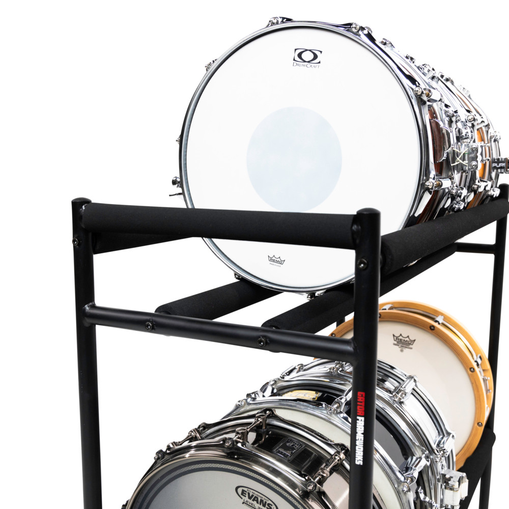 Two-Tier Snare Rack With Locking Casters