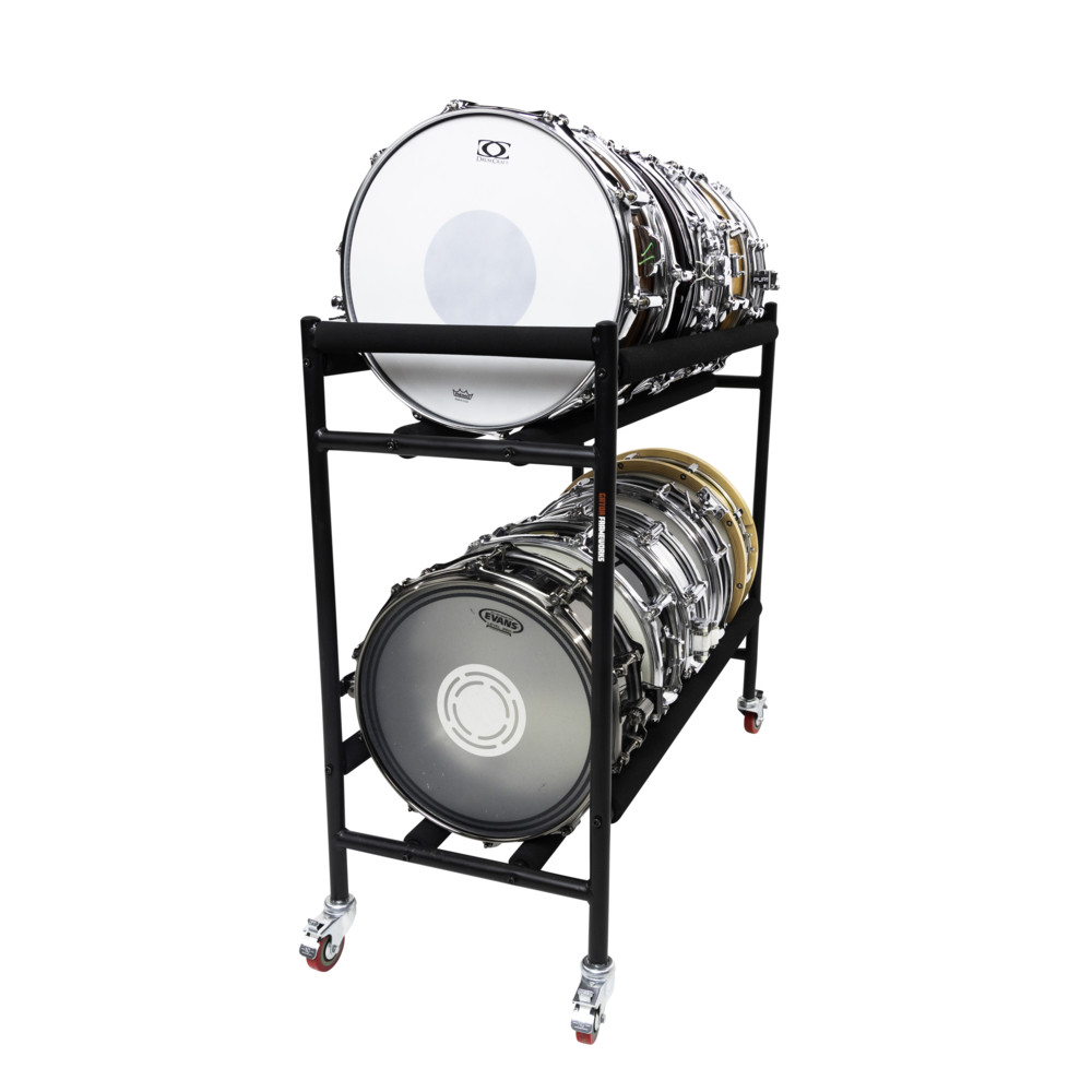 Two-Tier Snare Rack With Locking Casters