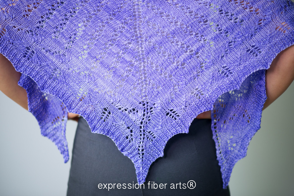 Lacy Lavender Knitted Triangle Shawl