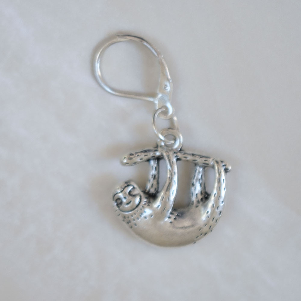 Silver Sloth Stitch Marker - Sold Individually - Expression Fiber Arts