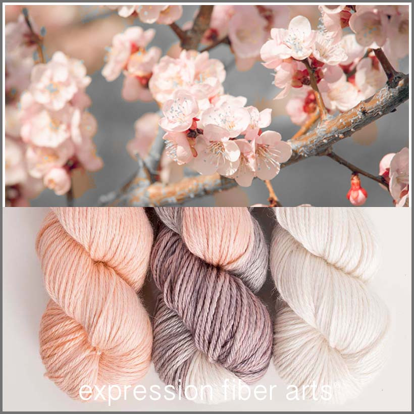Apricot Blossom Hues 'ALPACA SILK' DK - Expression Fiber Arts