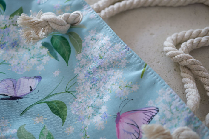 Aqua Butterfly Project Bag - Expression Fiber Arts
