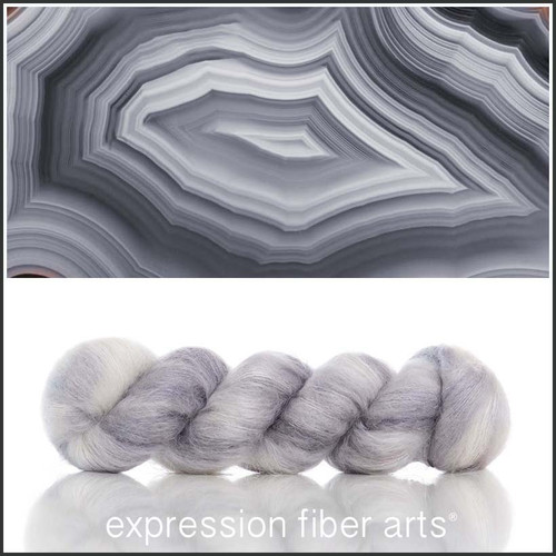 Gray Striped Agate 'GOSSAMER SILK' LACE - Expression Fiber Arts