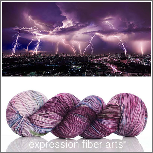 LIGHTNING STORM Limited Edition 'RESILIENT' SOCK - Expression Fiber Arts