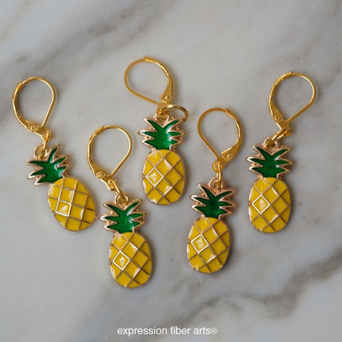 Pineapple Stitch Markers Set of 5 - Expression Fiber Arts