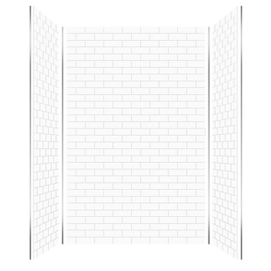 Samuel Mueller Pioneer 60-in X 36-in X 96-in Shower Wall Kit, White - 3 ...