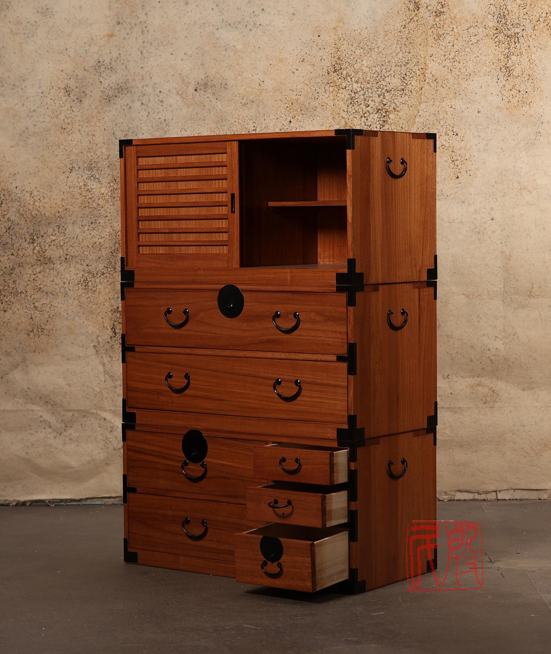 Japanese style 3 sections clothing chest (KB14)