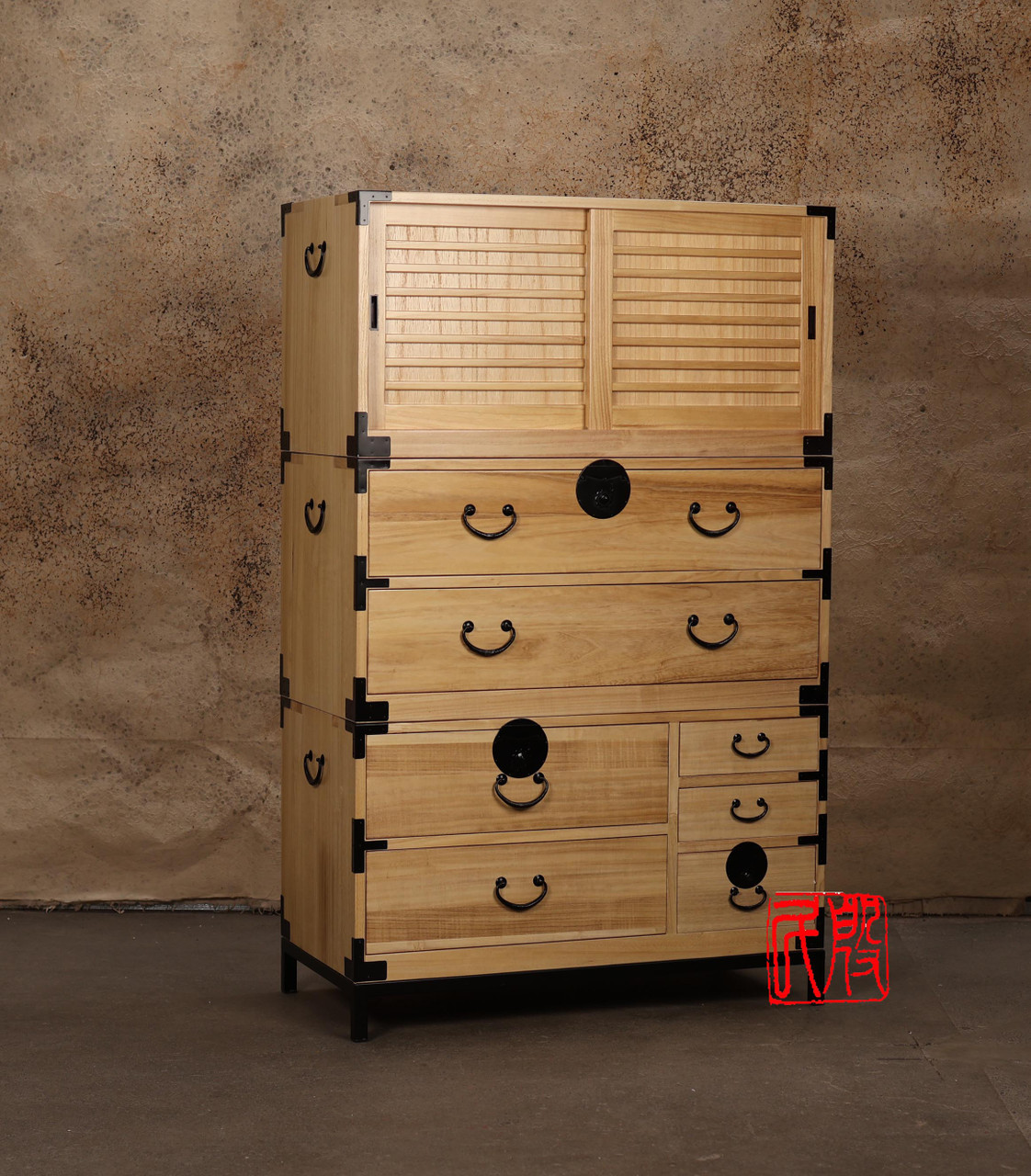 Japanese style 3 sections clothing chest (KB14)