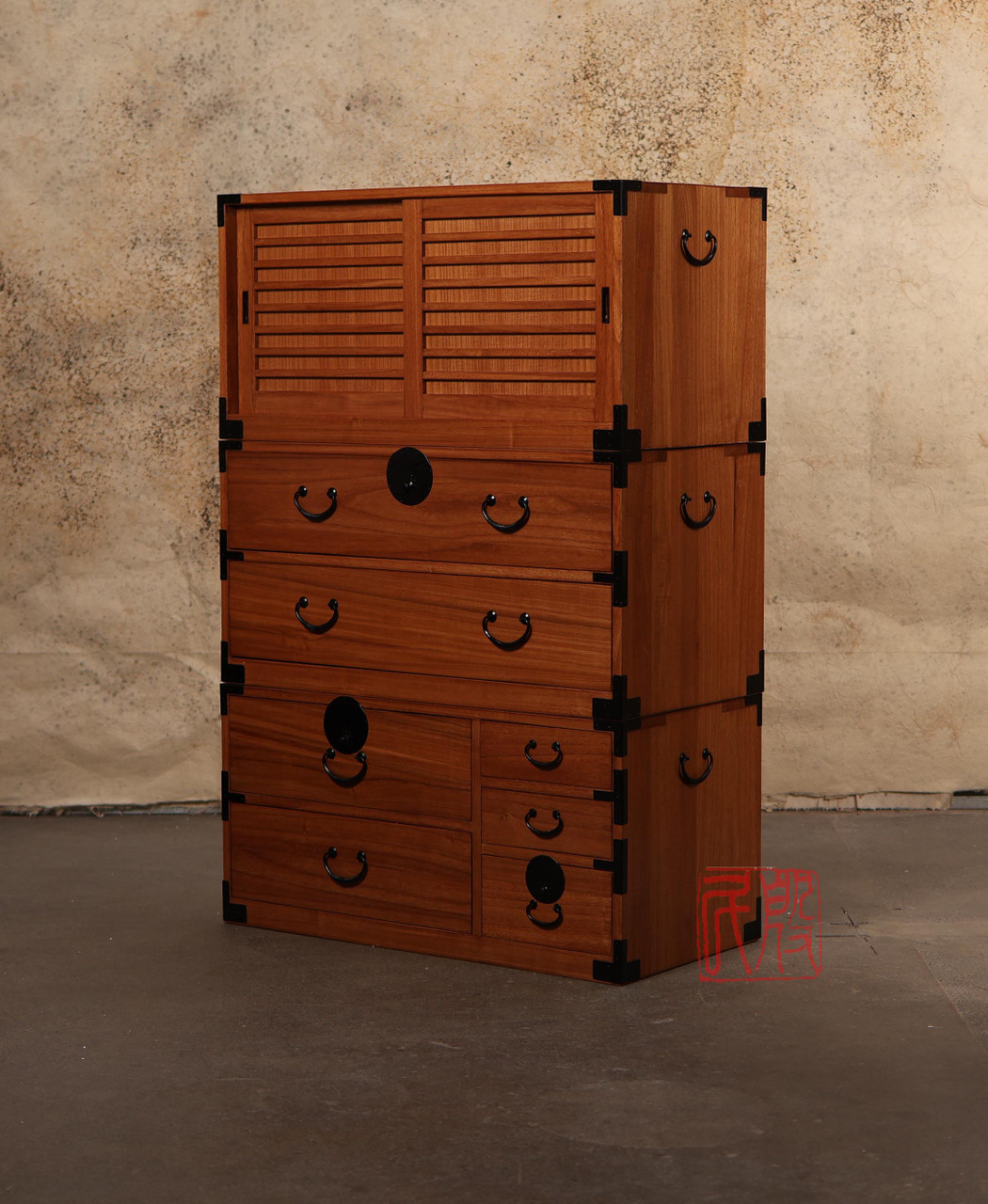 Japanese style 3 sections clothing chest (KB14)