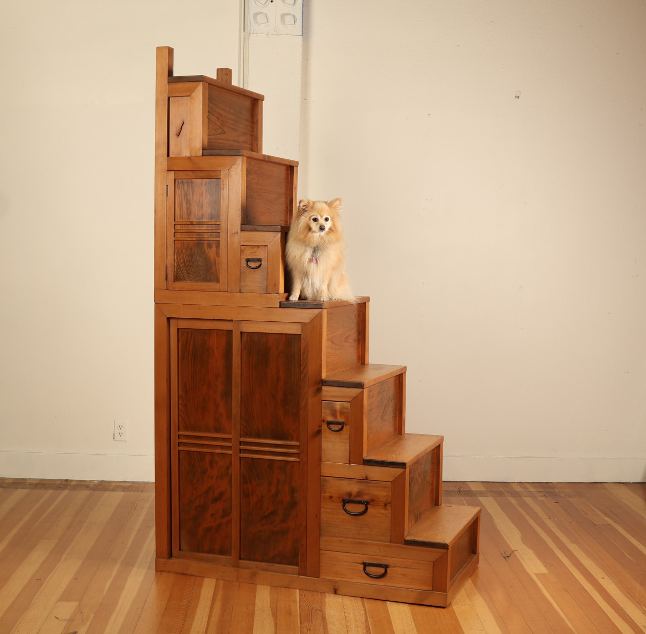 Antique Japanese Kaidan Tansu Step Chest 2 Section (23O-J3)