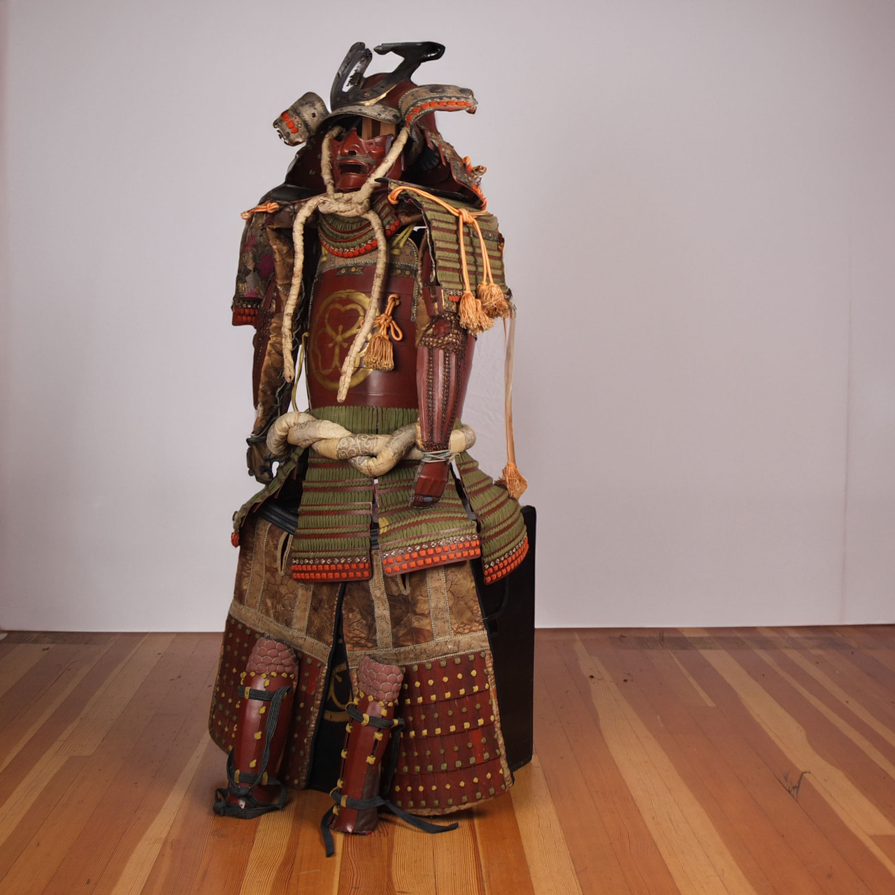 Vintage Japanese Red Yoroi Samurai Kabuto Armor A Set (23O-227)