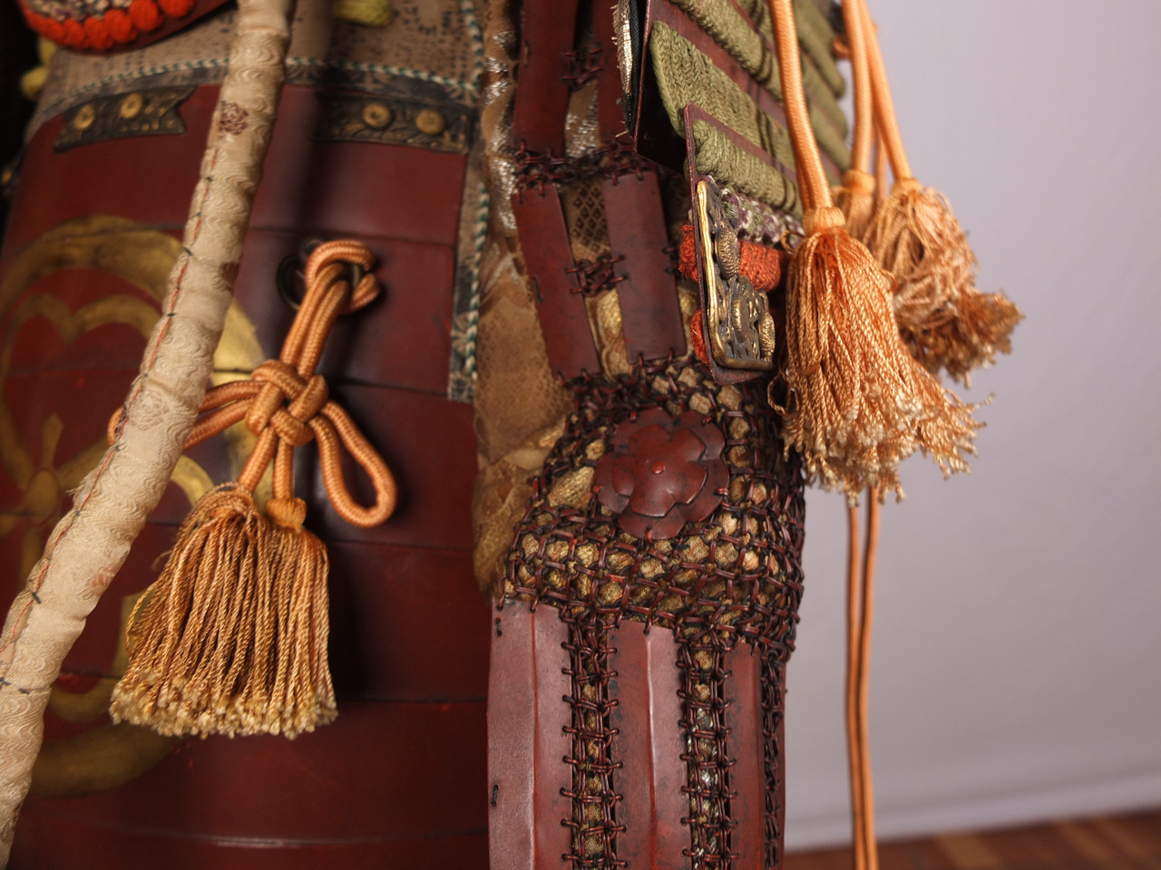 Vintage Japanese Red Yoroi Samurai Kabuto Armor A Set (23O-227)