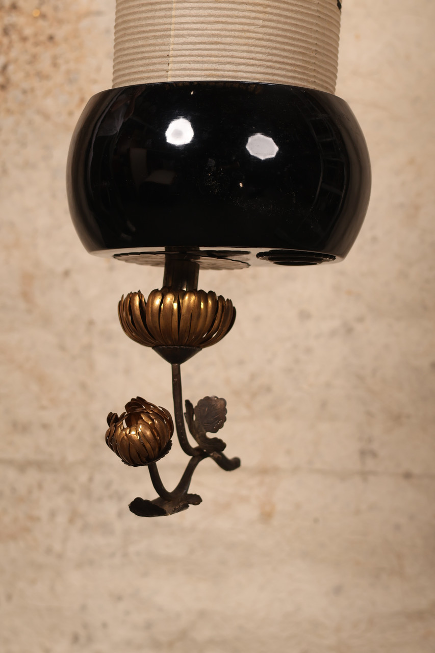 Antique Japanese Paper Andon Hanging Lantern (23O-332)