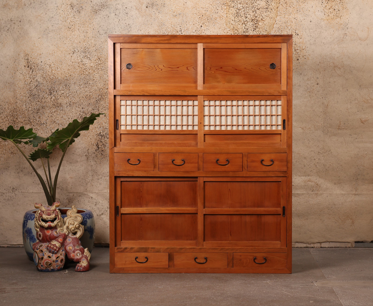 Antique Japanese Mizuya Tansu Kitchen Chest (24J-E301) - Eastern Classics