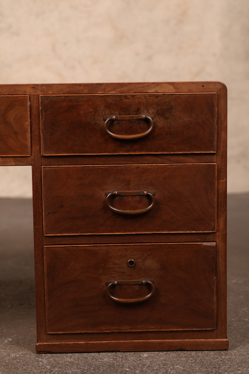 Antique Japanese Tsukue Desk With 5 Drawers — 1920, Taisho Era (SKU ...