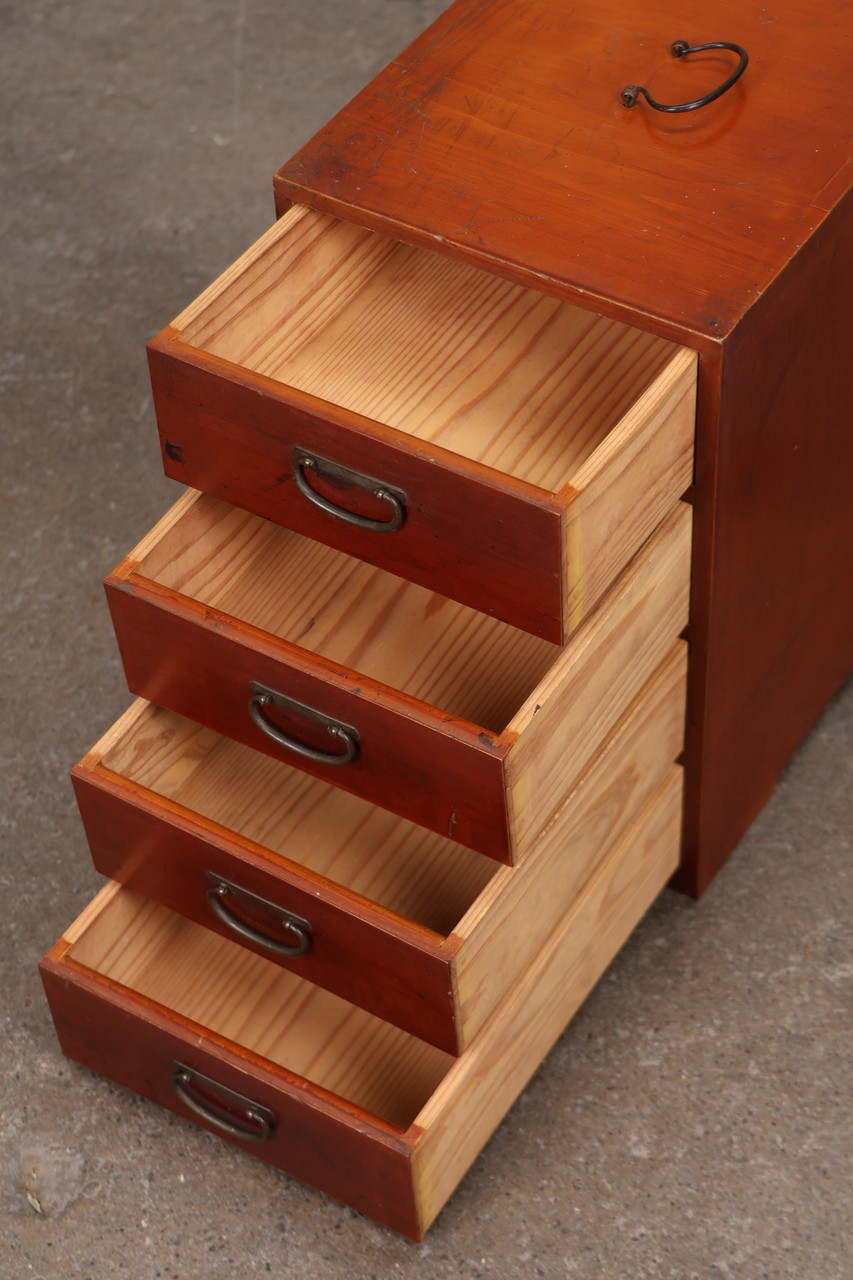 Antique Japanese Small Chest with Four Drawers — 1920s, Taisho Era (SKU ...