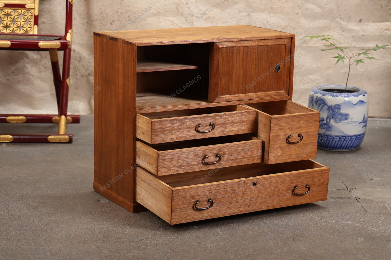 Antique Japanese Ko Tansu Compact Chest — Kirinoki, 1920, Taisho Era ...