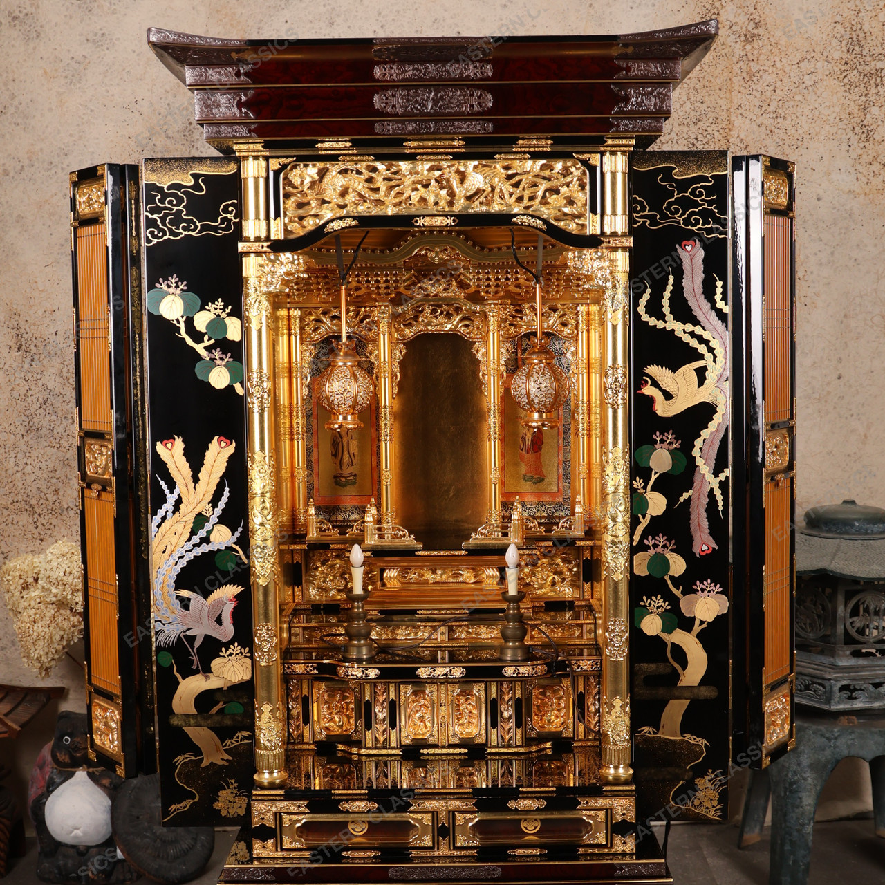 Vintage Japanese Buddhist Altar Butsudan — Wood, 1950, Showa Era (SKU ...