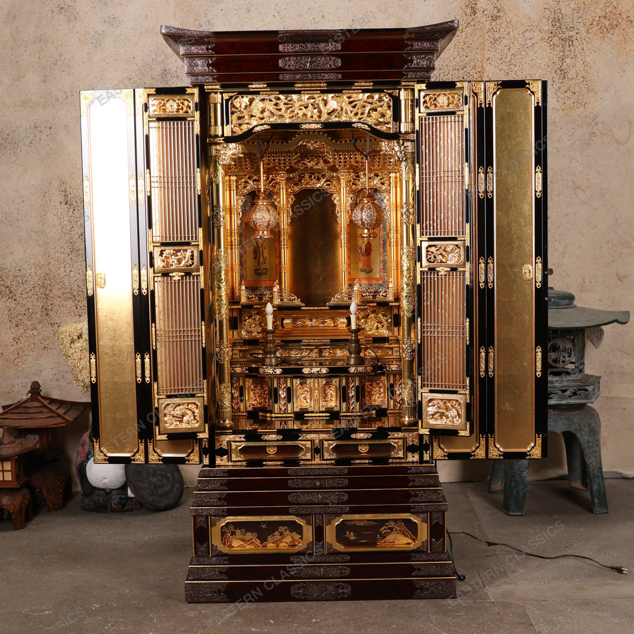 Vintage Japanese Buddhist Altar Butsudan — Wood, 1950, Showa Era (SKU ...