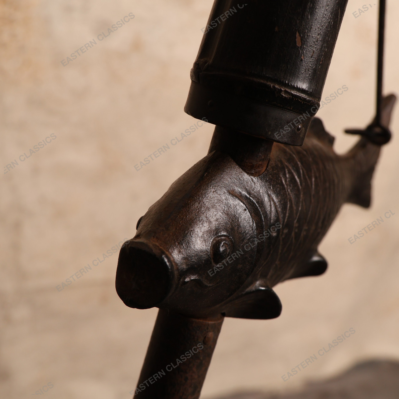 Vintage Japanese Bamboo Jizai Kagi Hanger With Iron Fish — 1910s ...