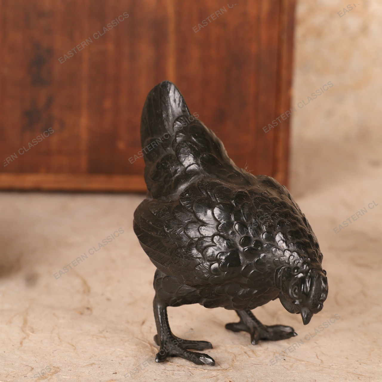 Antique Japanese Chicken Bronze — Bronze, 1960s, Showa Era (SKU: 25S ...