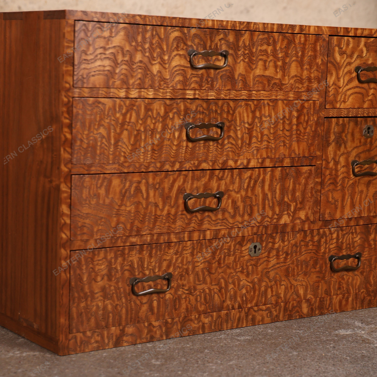 Vintage Japanese Ko Tansu Small Chest With Tamo Wood Multi-sized Gunbai ...