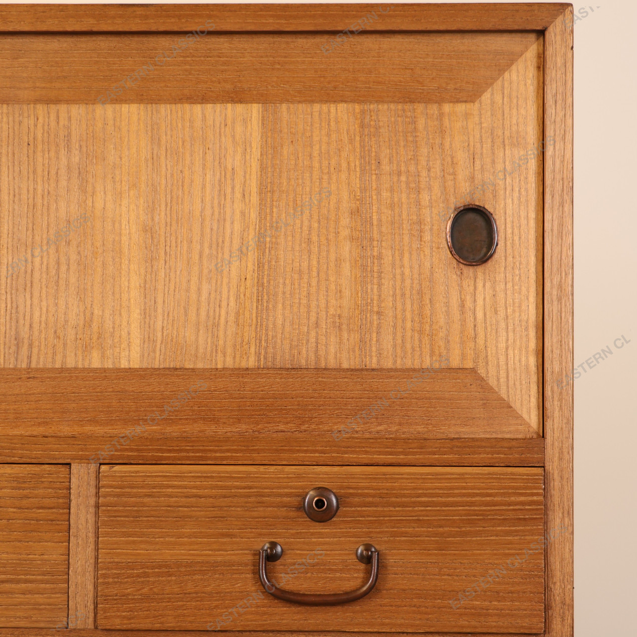 Antique Japanese Three Section Kimono Tansu Chest With Hikido, Kannon ...